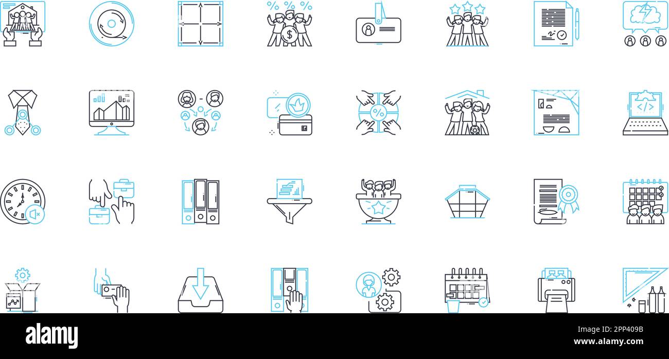 Business linear icons set. Profit, Innovation, Strategy, Growth ...