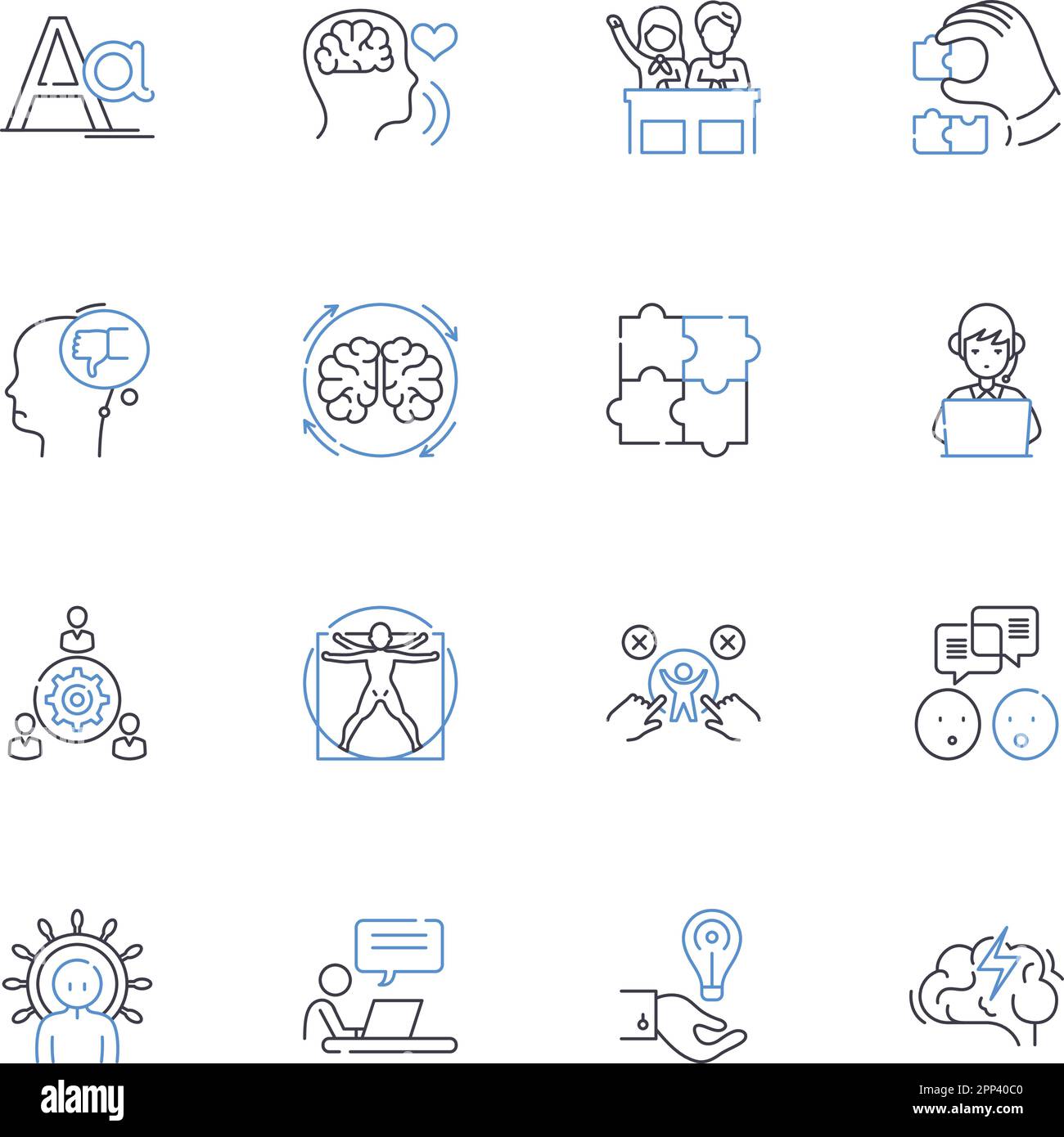 Persona line icons collection. Identity, Role, Character, Profile ...