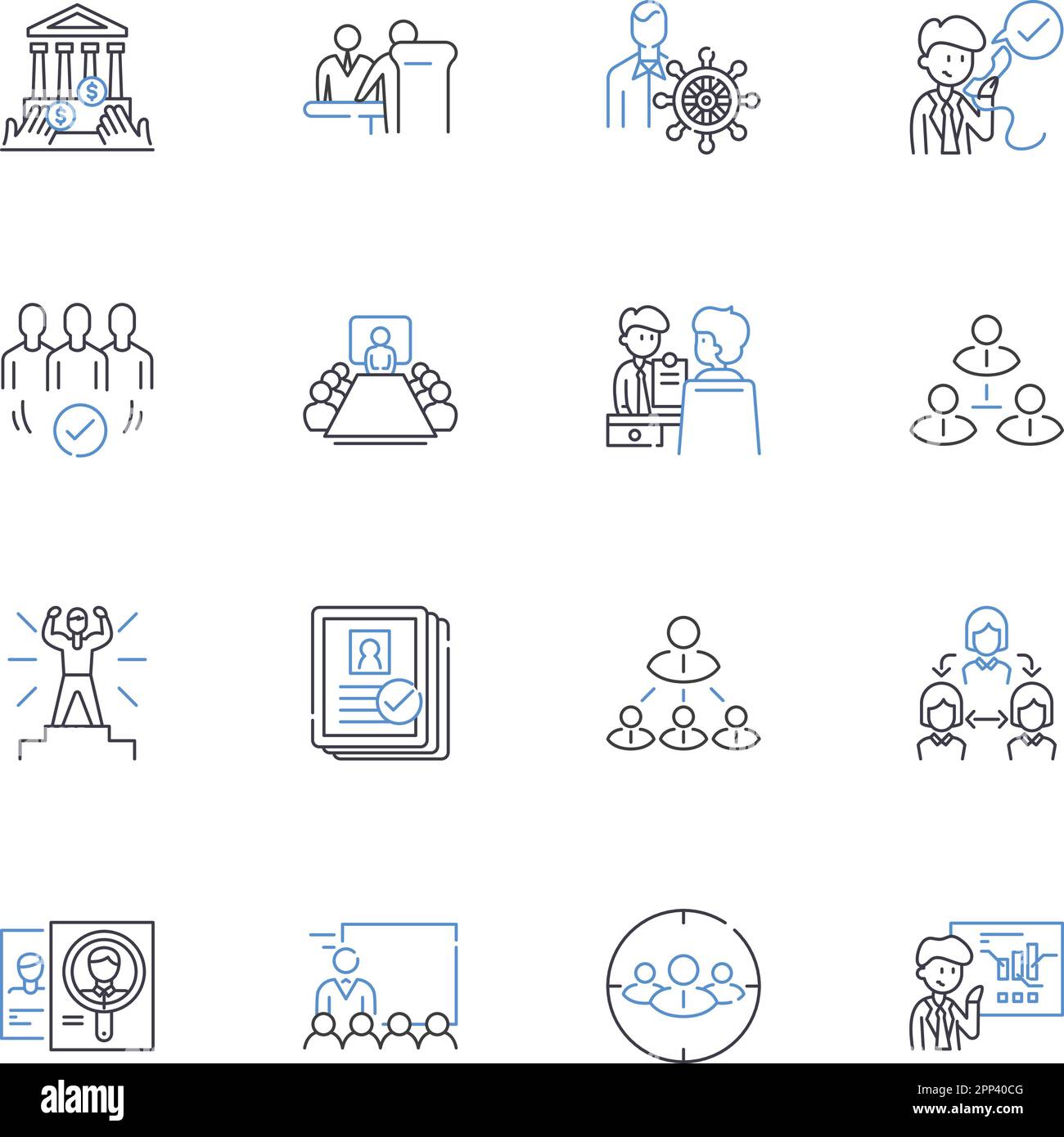 Job function line icons collection. Management, Marketing, Sales ...