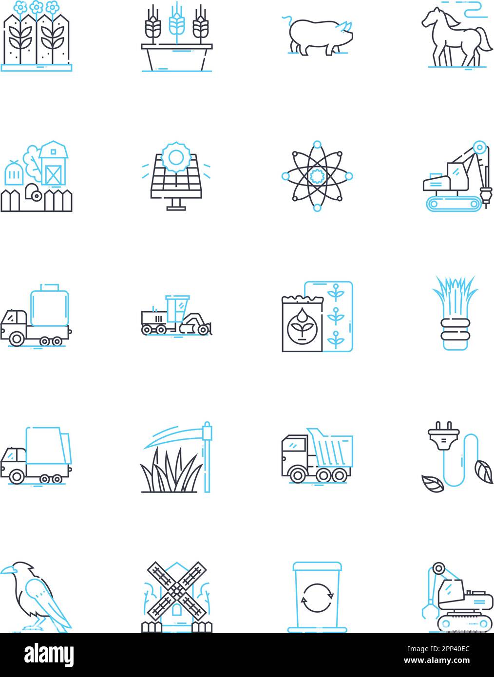 Harvest festival linear icons set. Cornucopia, Bounty, Gratitude ...