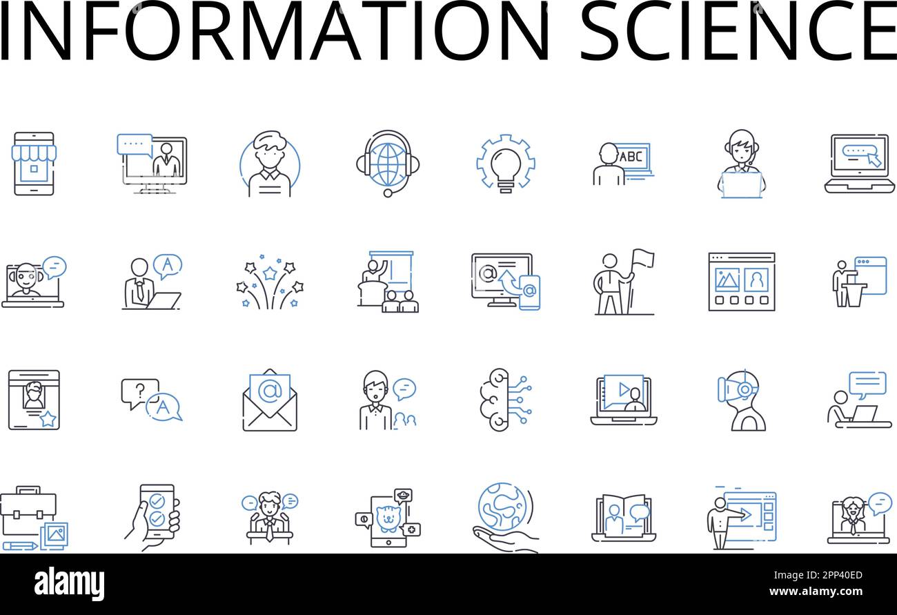 Information science line icons collection. Political science, Social ... Information science line icons collection. Political science, Social ...