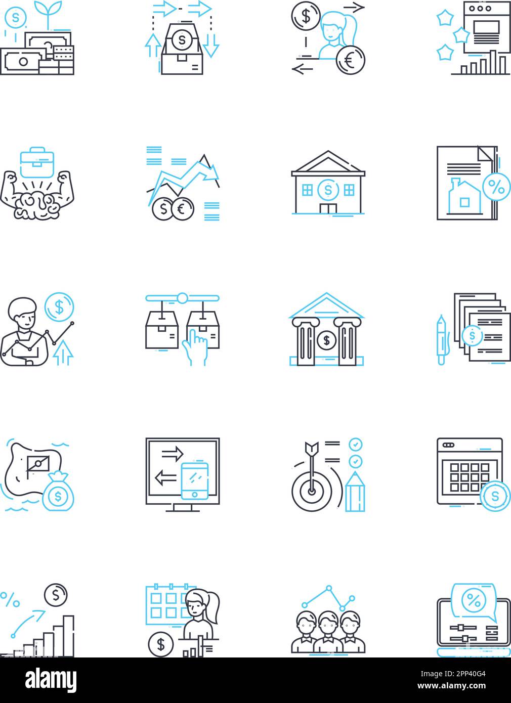 Fund management linear icons set. Portfolio, Investment, Asset ... Fund management linear icons set. Portfolio, Investment, Asset ...