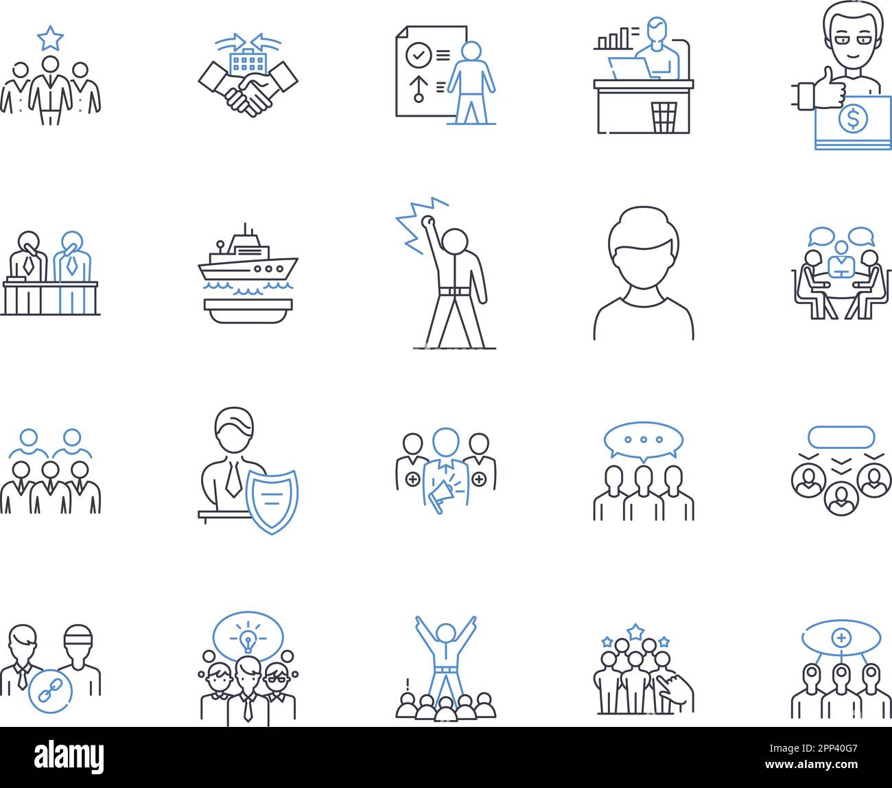 Coordination Line Icons Collection Collaboration Communication Cohesion Unity
