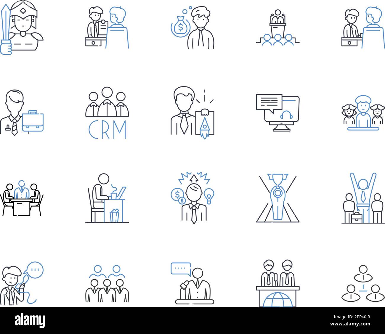 Efficiency Planning Line Icons Collection Optimization Streamlining