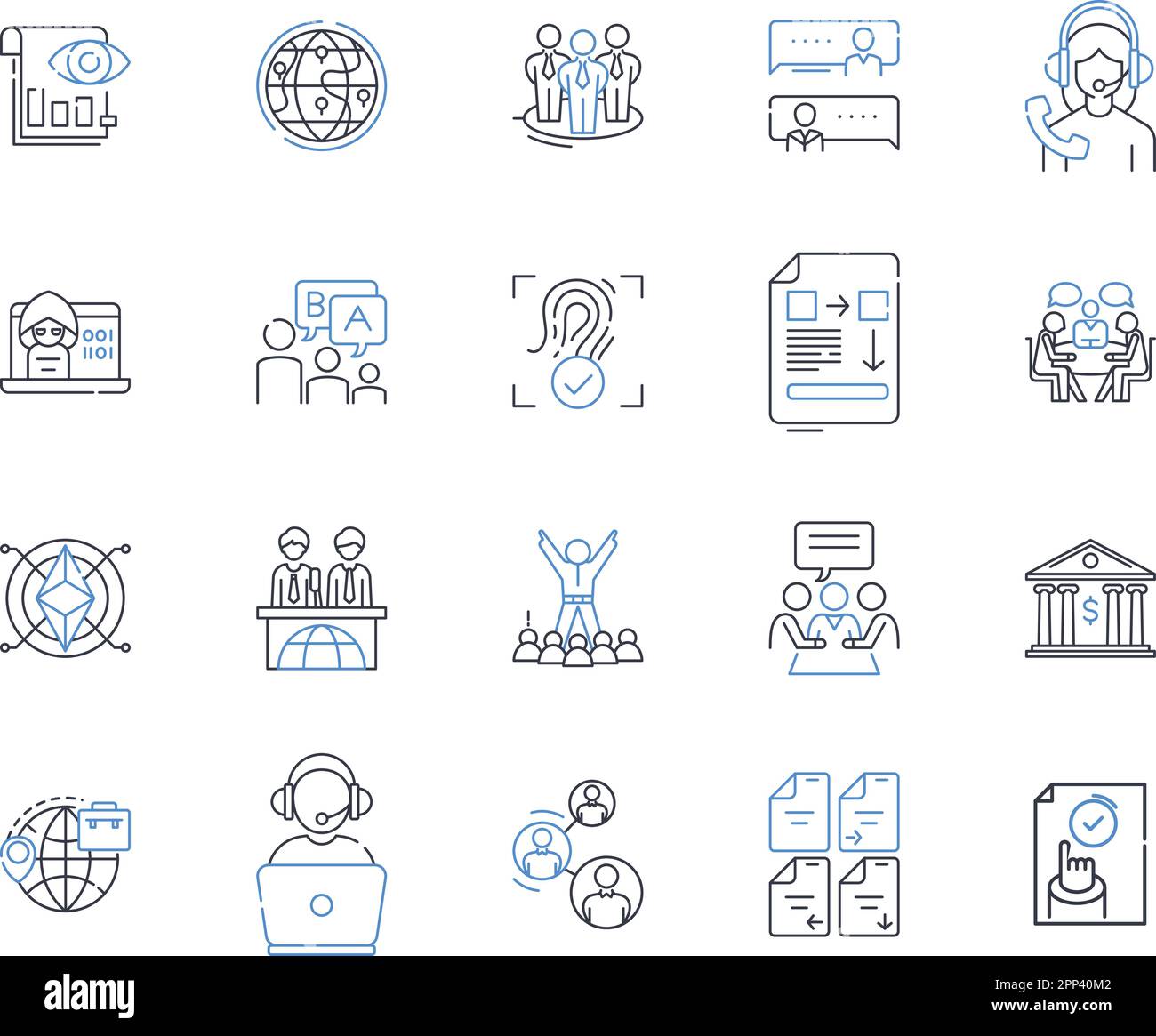 Crowdfunding line icons collection. Fundraising, Support, Backer ...