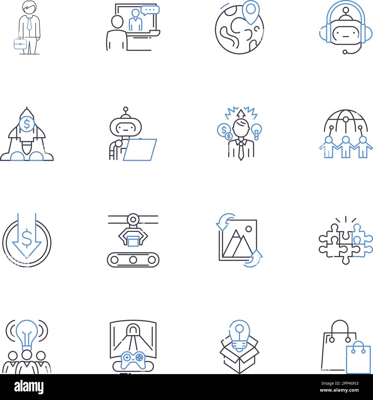 Cutting-edge methodology line icons collection. Innovation ...