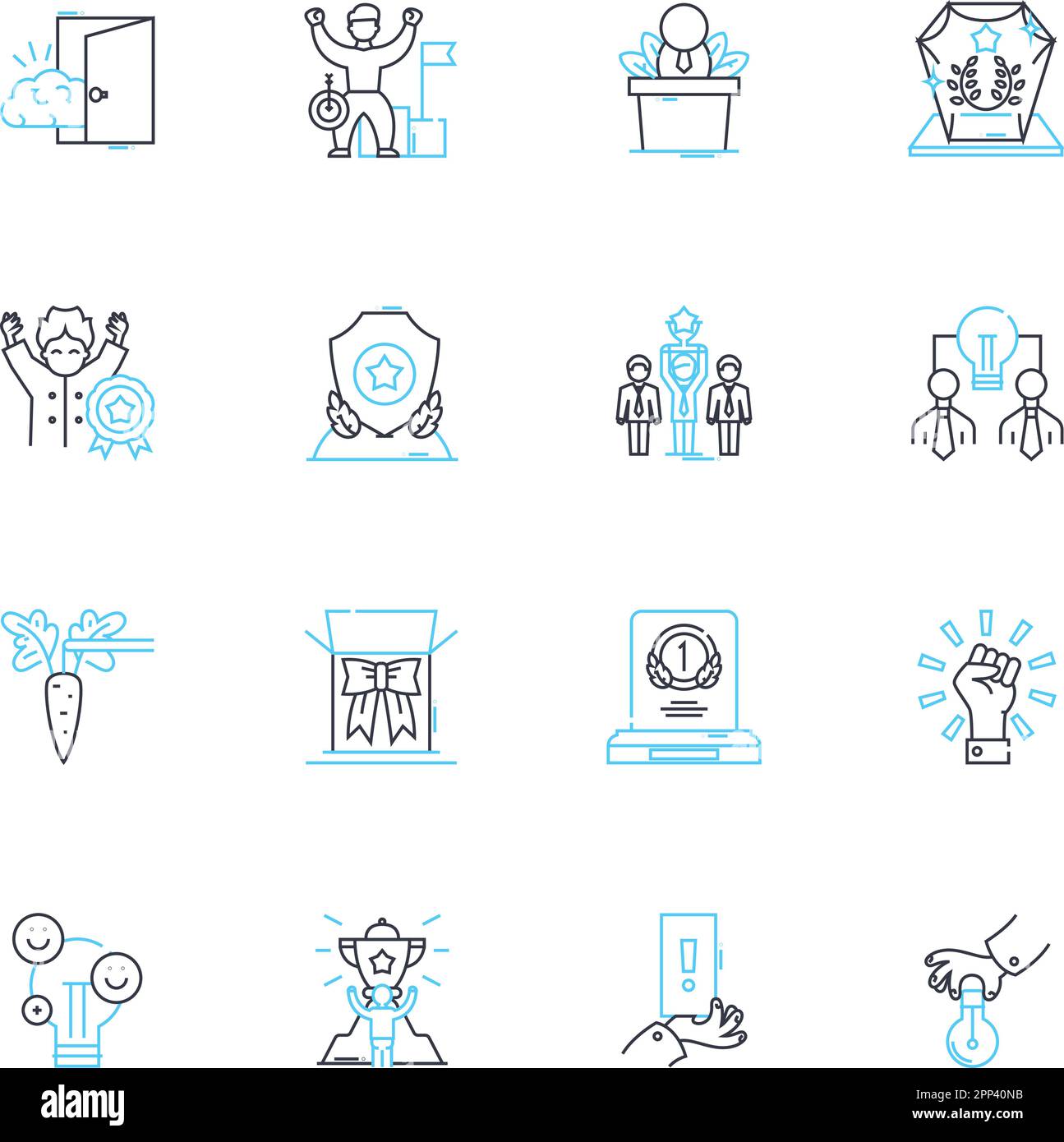 Weight lifting linear icons set. Strength, Power, Muscle, Fitness, Repetitions, Sets, Barbell ...