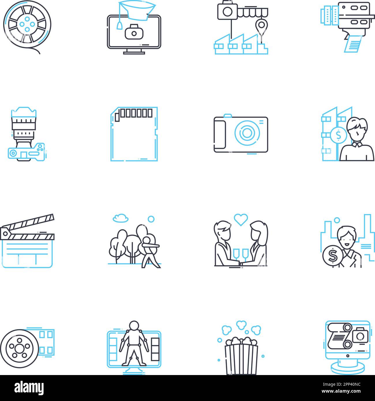 Social creation linear icons set. Collaboration, Influence, Diversity ...