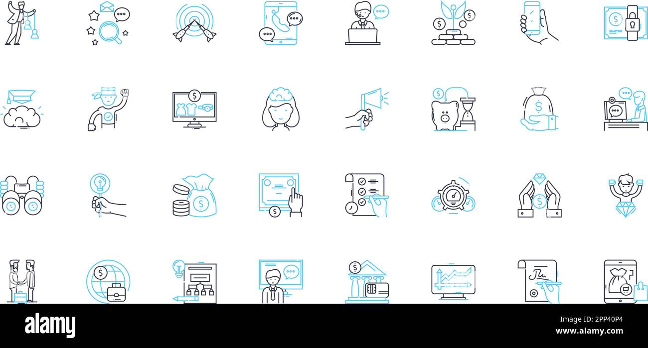 Commercial trade linear icons set. Import, Export, Shipping, Logistics ...