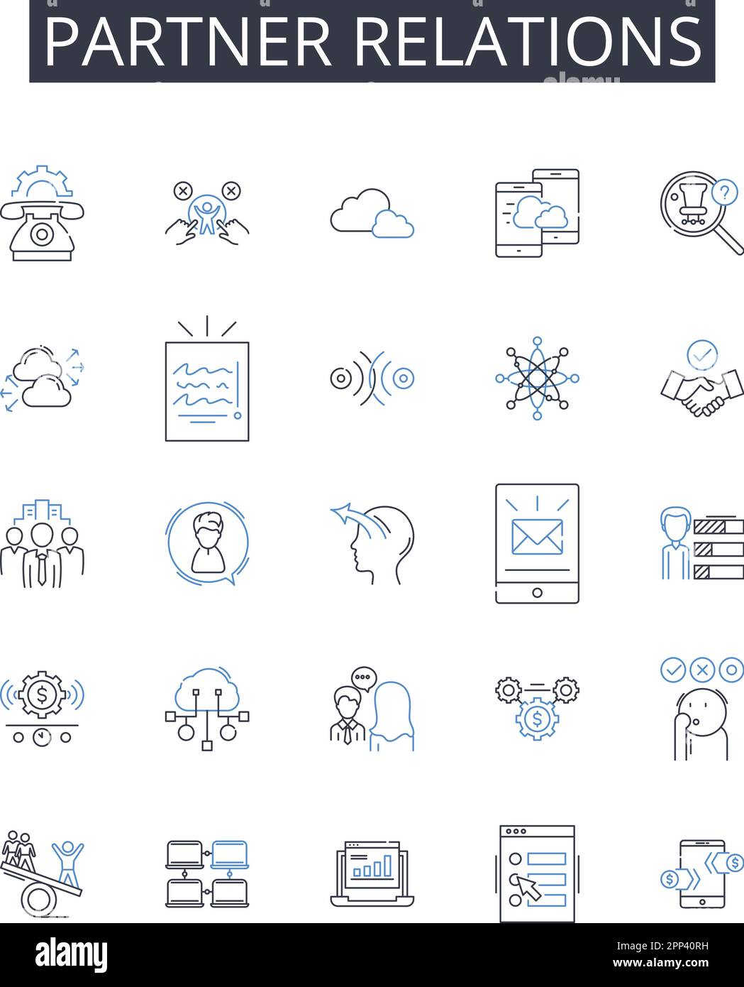 Partner relations line icons collection. Employee engagement, Customer ...