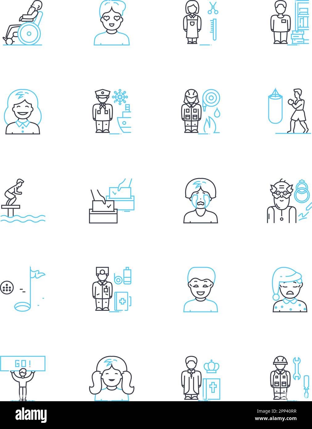 Career mentoring linear icons set. Guidance, Development, Coaching ...
