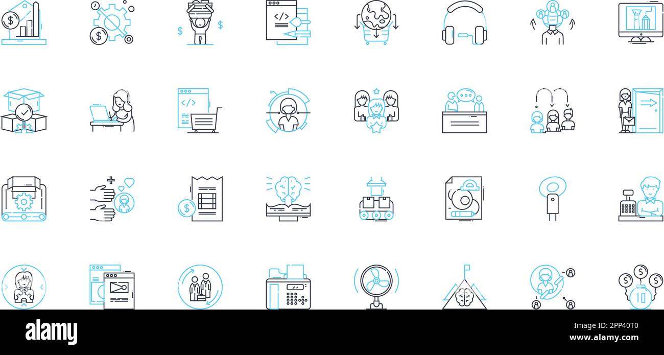 People administration linear icons set. Recruitment, Onboarding ...
