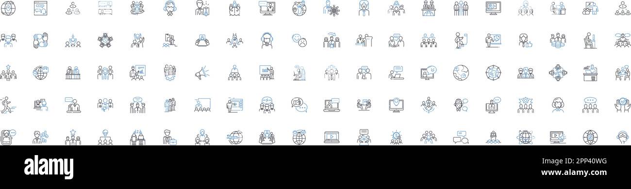 Marketing firm line icons collection. Branding, Strategy, Advertising ...