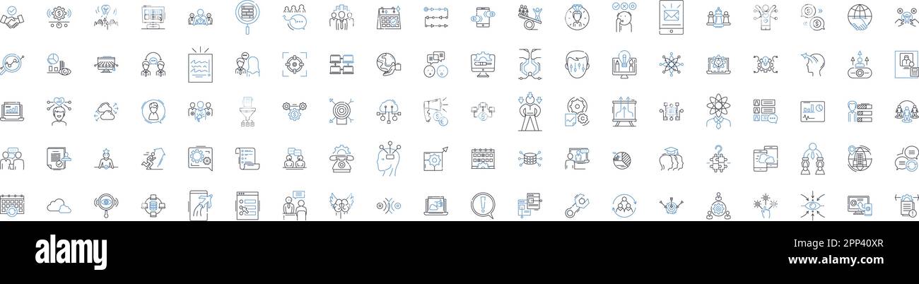 Business strategy line icons collection. Planning, Alignment, Execution ...
