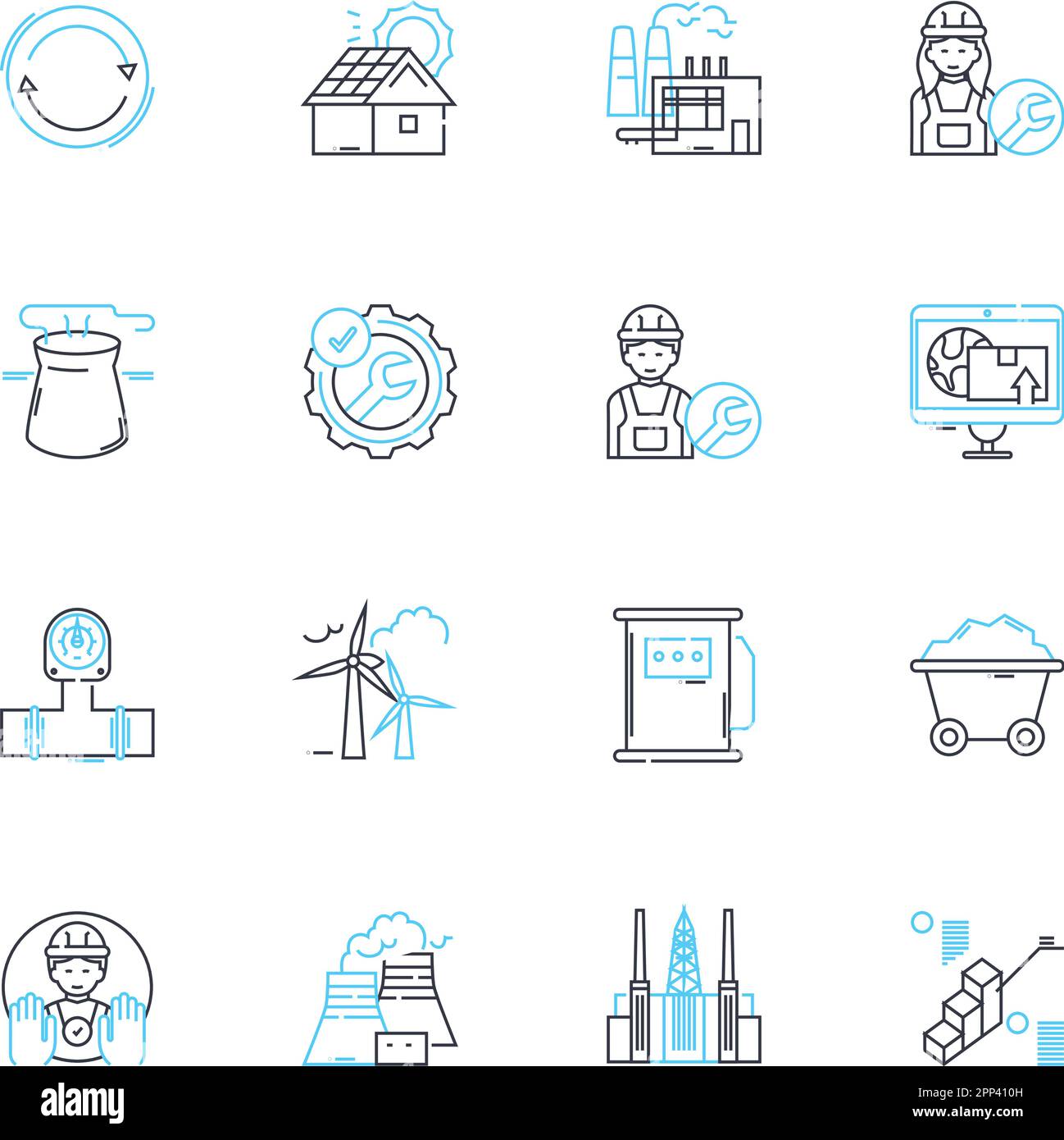 Manufacturing unit linear icons set. Production, Assembly, Automation ... Manufacturing unit linear icons set. Production, Assembly, Automation ...