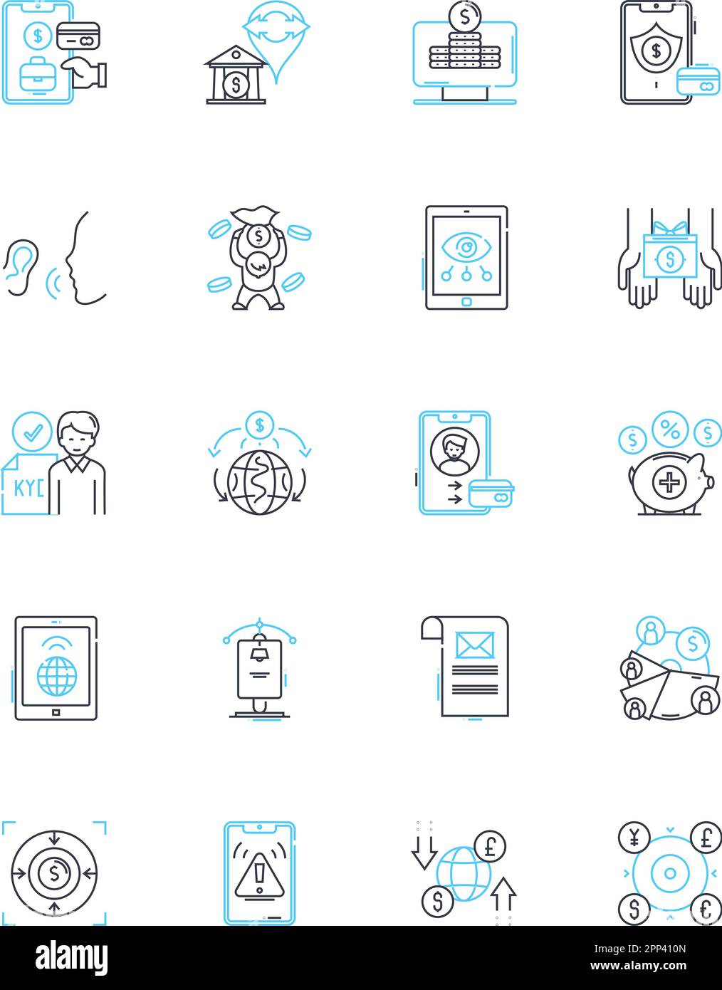 Price - Expense linear icons set. Cost, Budget, Investment, Outlay ...