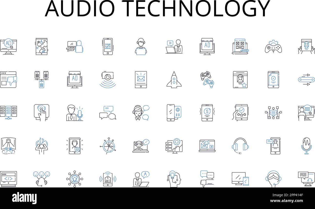 Audio technology line icons collection. Commerce, Exchange, Logistics ...