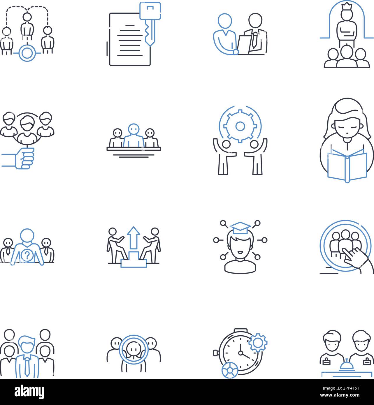 Human resources coaching line icons collection. Motivation, Goal ...