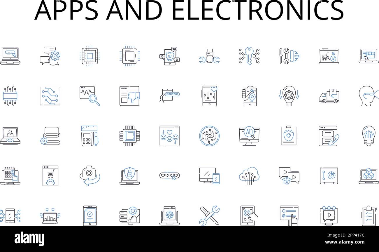 Apps and electronics line icons collection. Canopy, Wildlife, Foliage ...