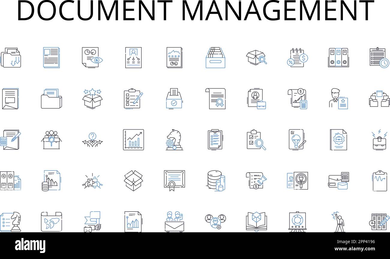 Document management line icons collection. Hiking, Camping, Fishing ...