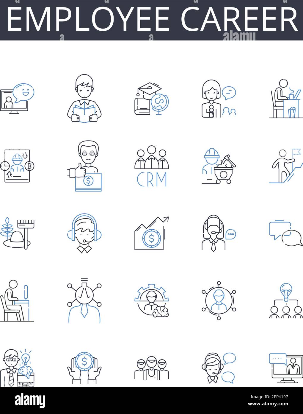 Employee career line icons collection. Strategy, Conversion, Pipeline ...