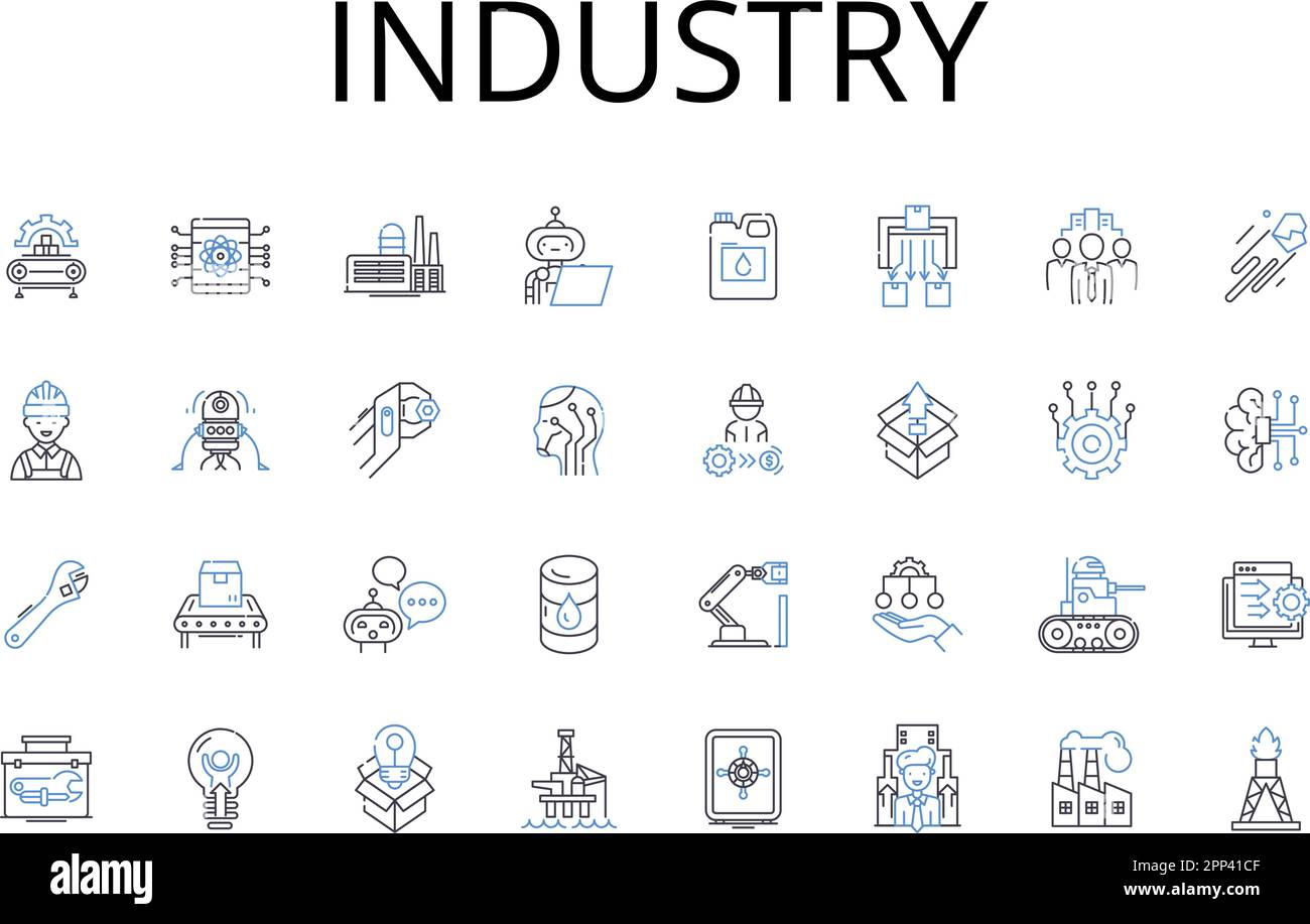 Industry line icons collection. Commerce, Business, Economy ...