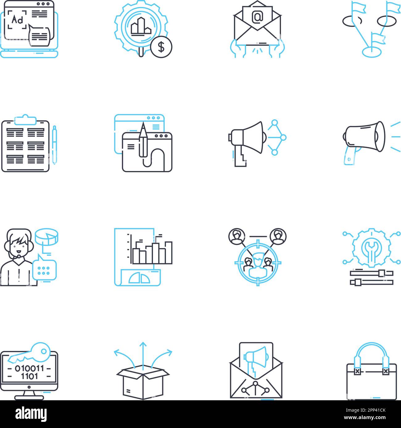 Web Development Firm Linear Icons Set Code Design Uiux Backend Frontend Development