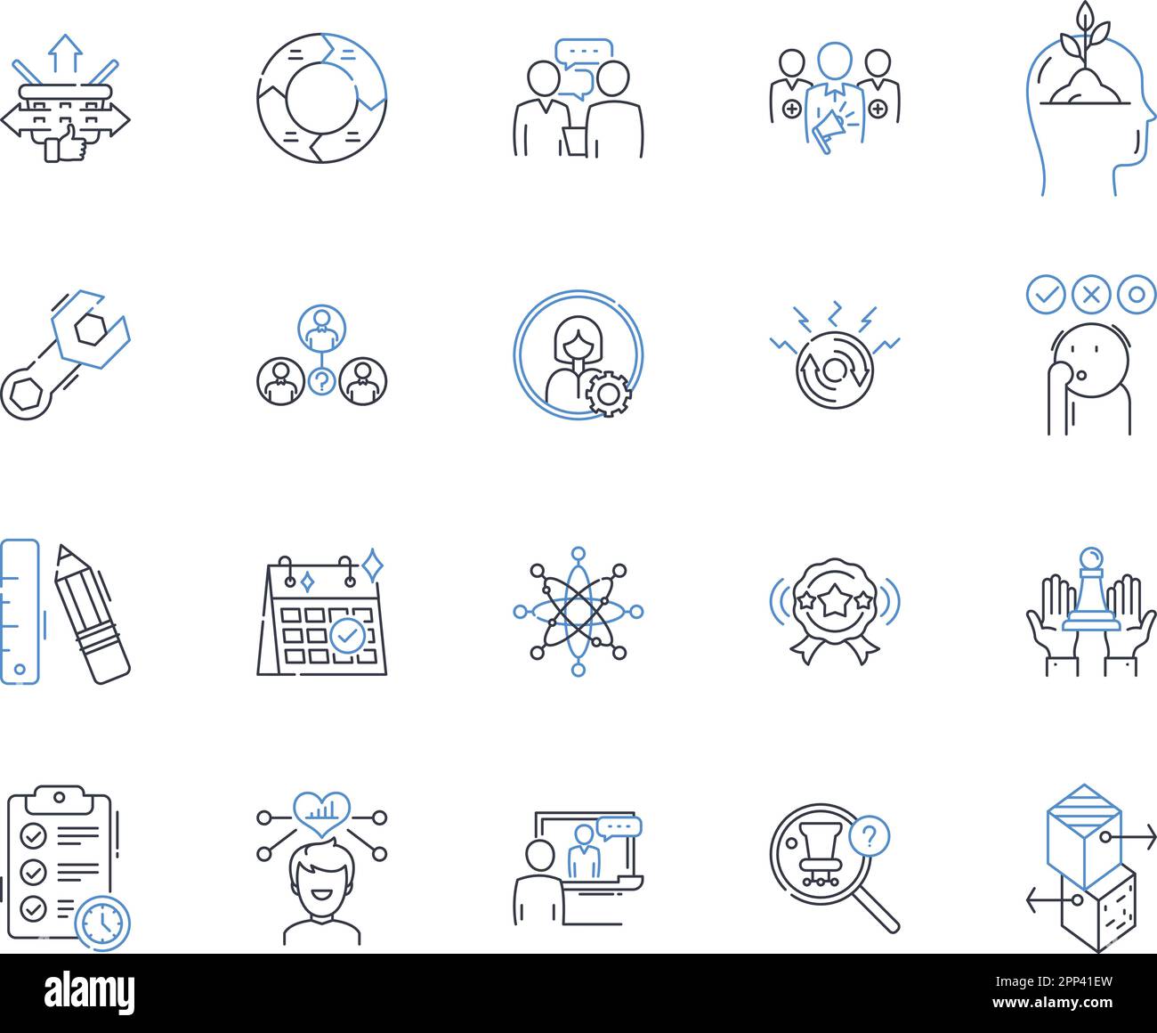 Business relationship line icons collection. Collaboration, Trust ...