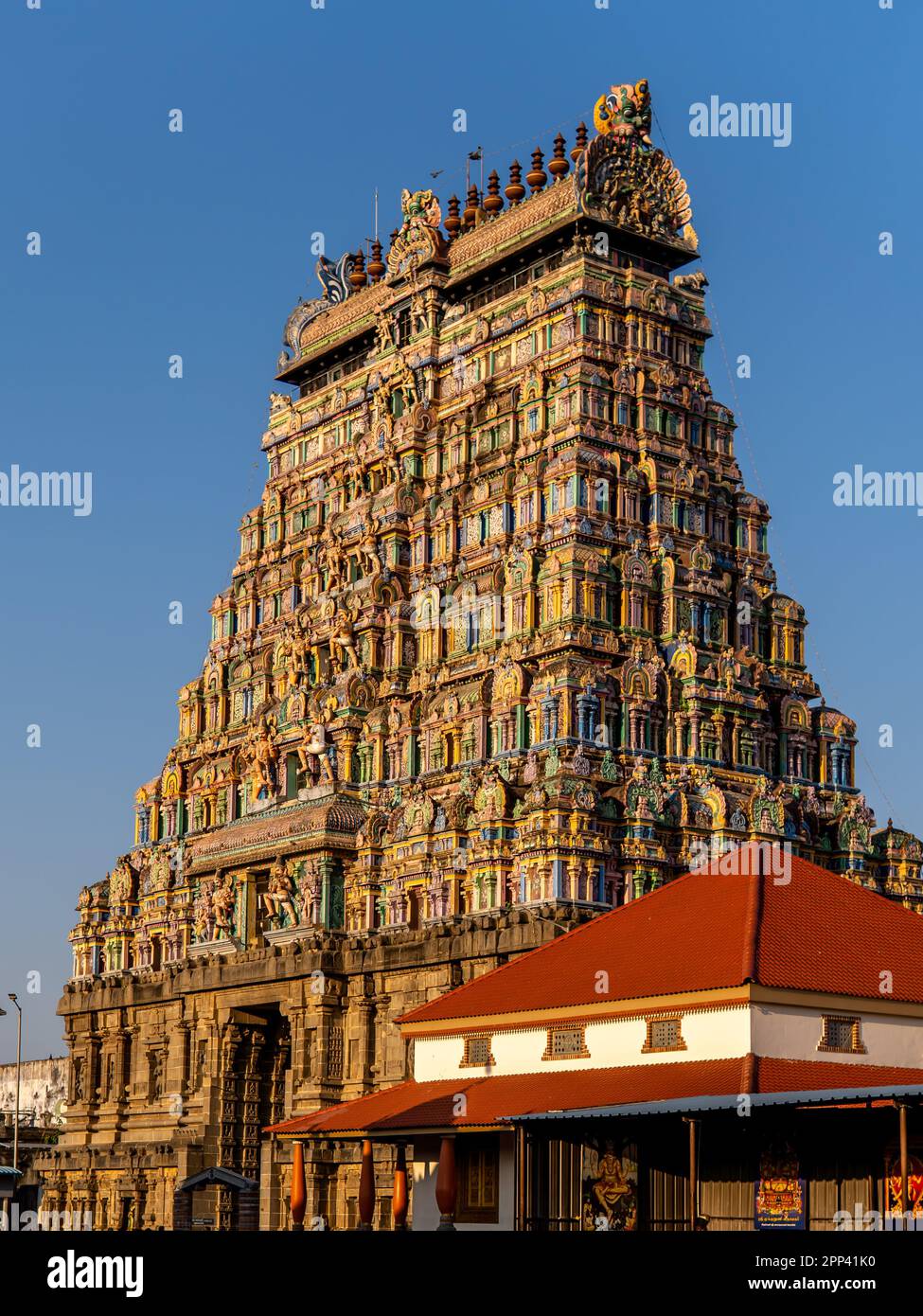 Chidambaram Thillai Natarajar temple gopuram. Temple entrance of the ...