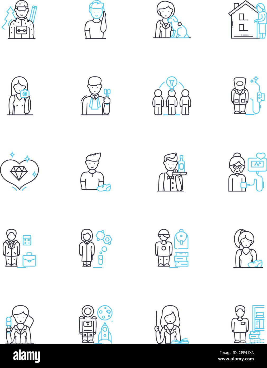 Public image linear icons set. Perception, Branding, Reputation, Image ...