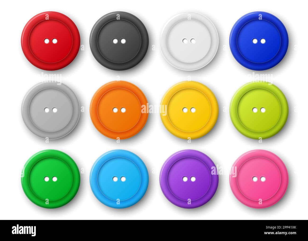 Vector 3d Realistic Buttons for Clothes Icon Set Closeup Isolated on ...