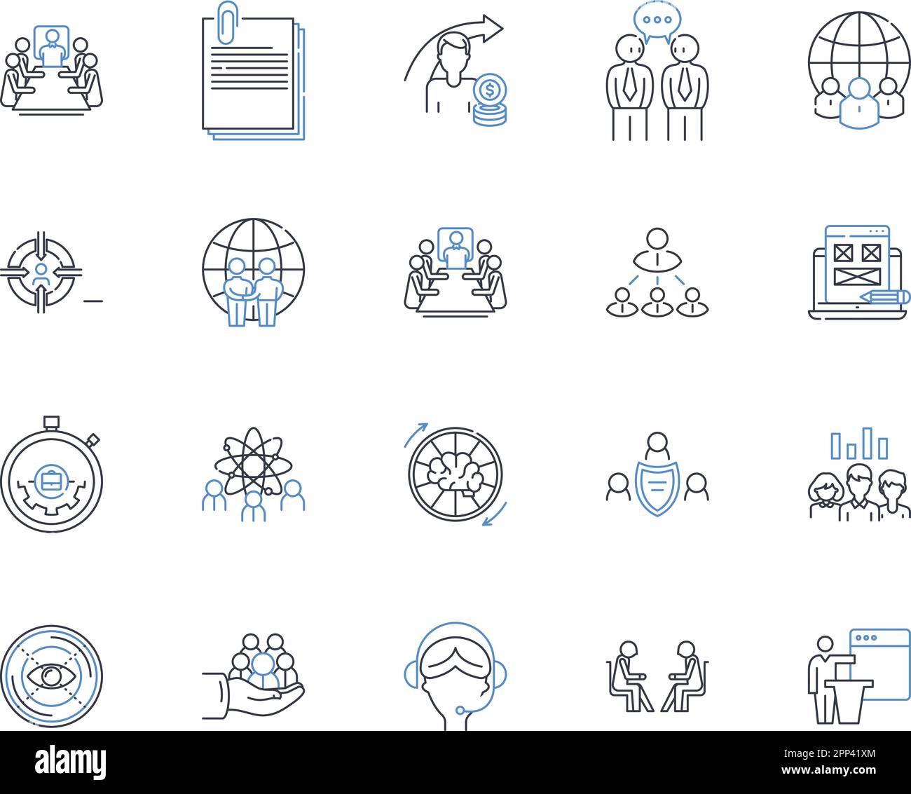 It Department Line Icons Collection Troubleshooting Nerking Cybersecurity Programming