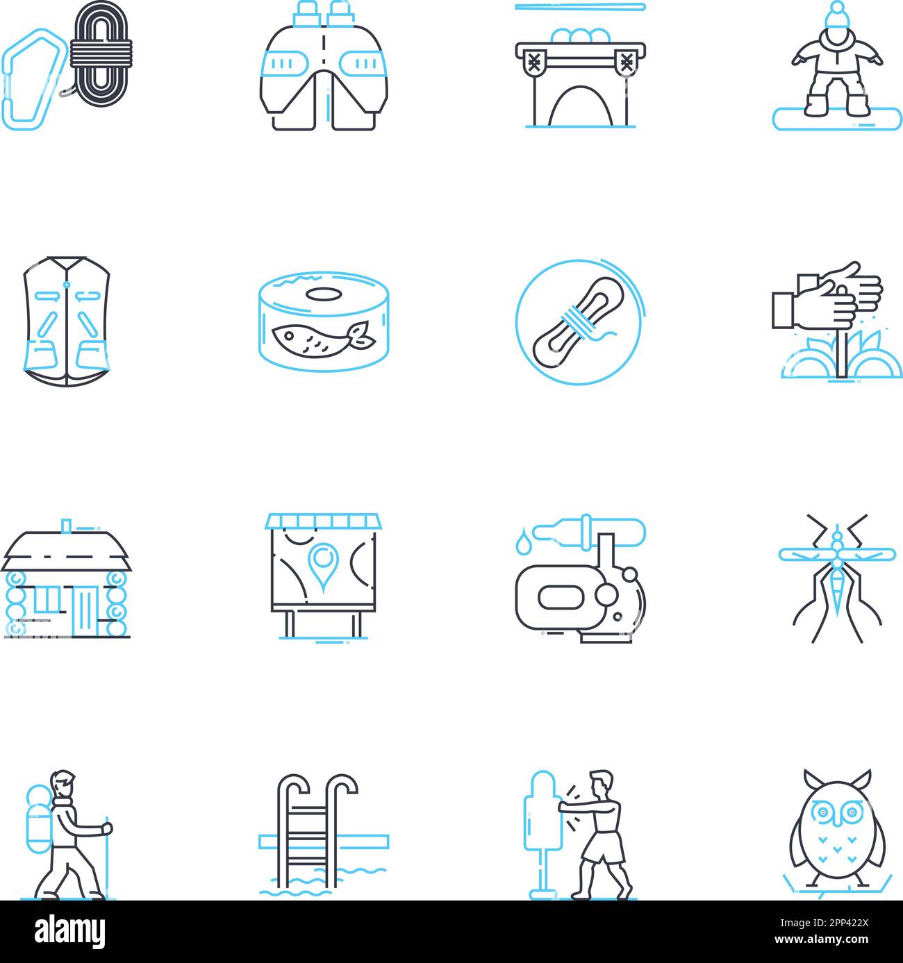 Relaxation activities linear icons set. Yoga, Meditation, Massage, Spa ...