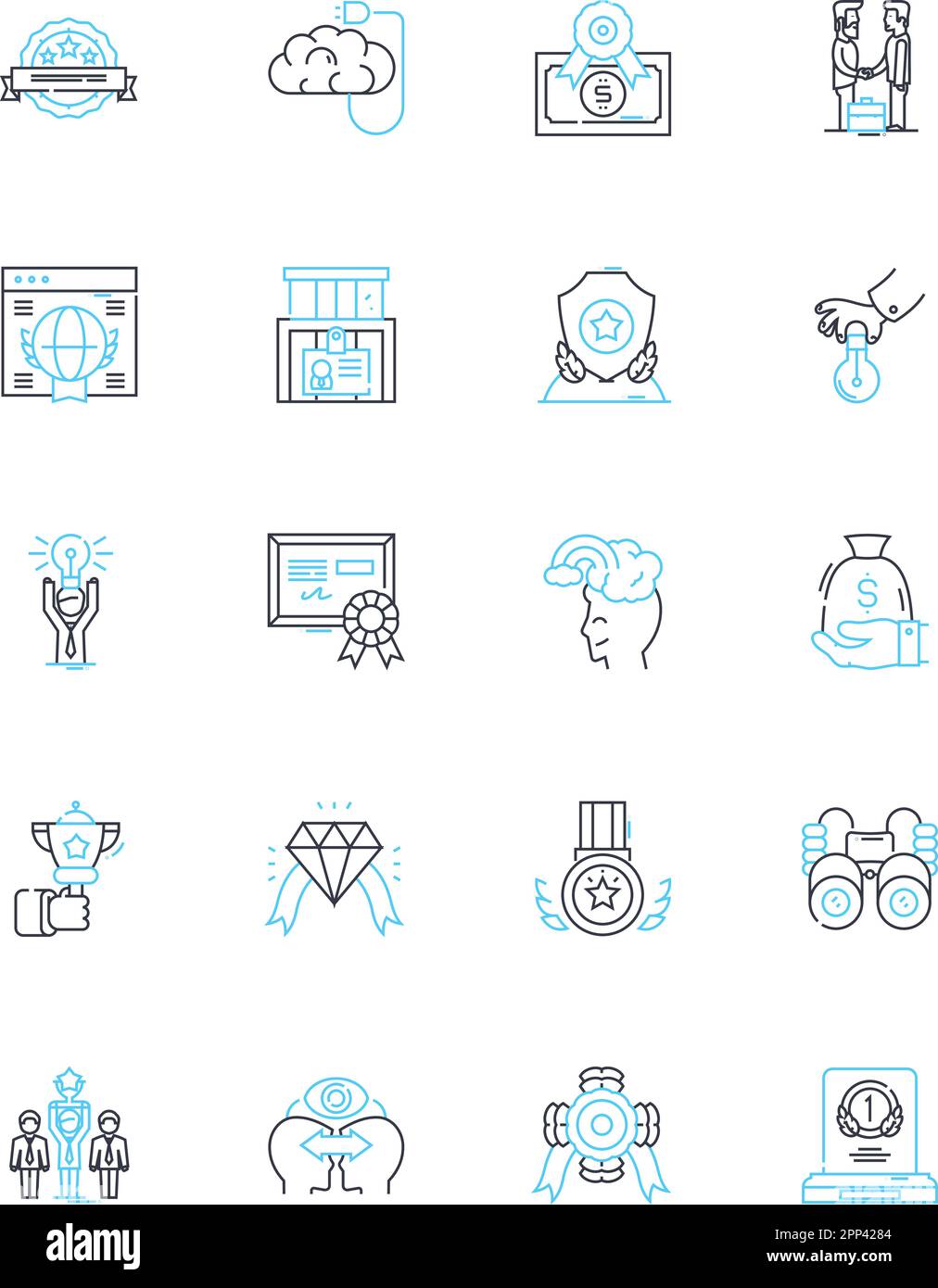 Financial progress linear icons set. Savings, Budgeting, Investing ...
