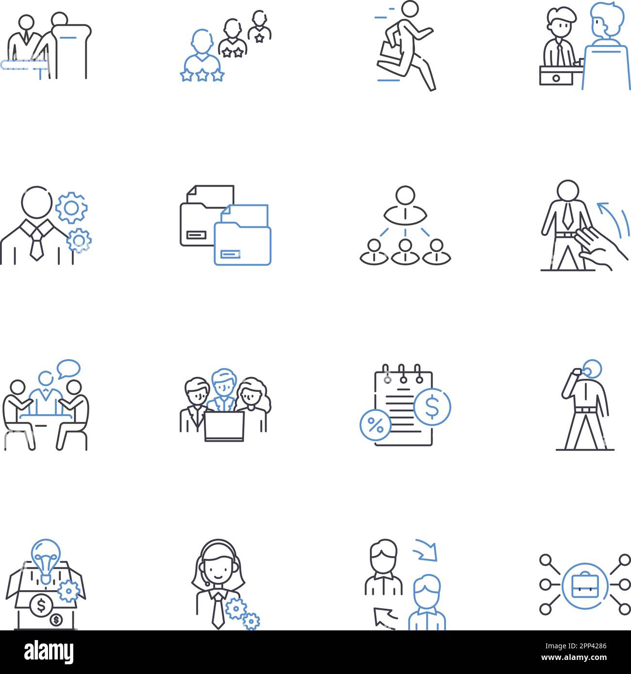 Corporate executives line icons collection. Leadership, Strategy ...