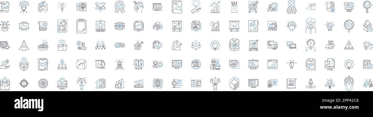 Marketing ideas line icons collection. Viral, Influencer, Loyalty ...