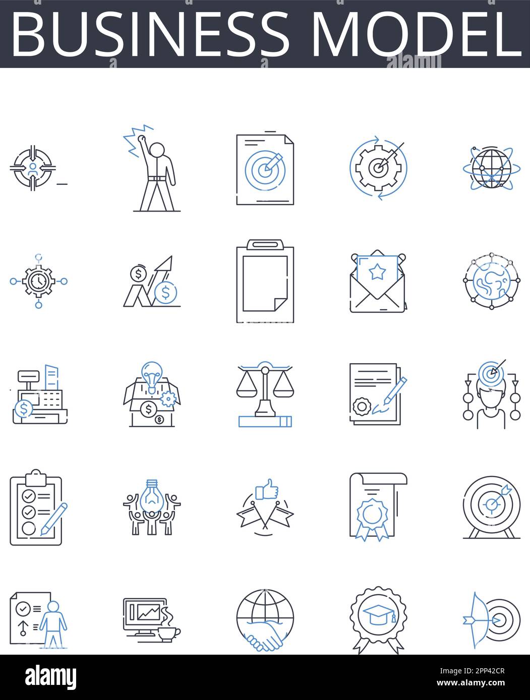 Business Model line icons collection. Sales Strategy, Marketing Plan ... Business Model line icons collection. Sales Strategy, Marketing Plan ...