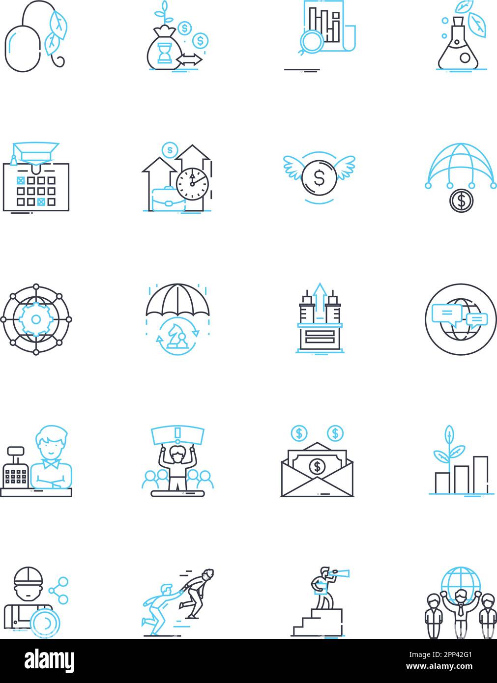 Political manipulation linear icons set. Propaganda, Lobbying ...