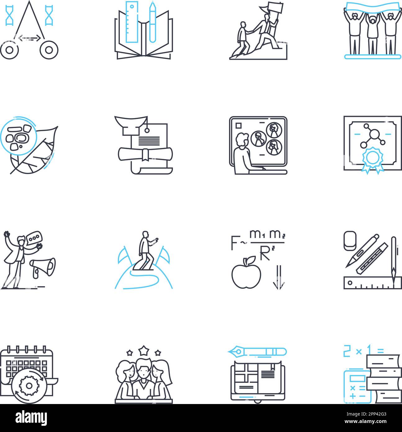 E-learning center linear icons set. Online, Interactive, Digital ...