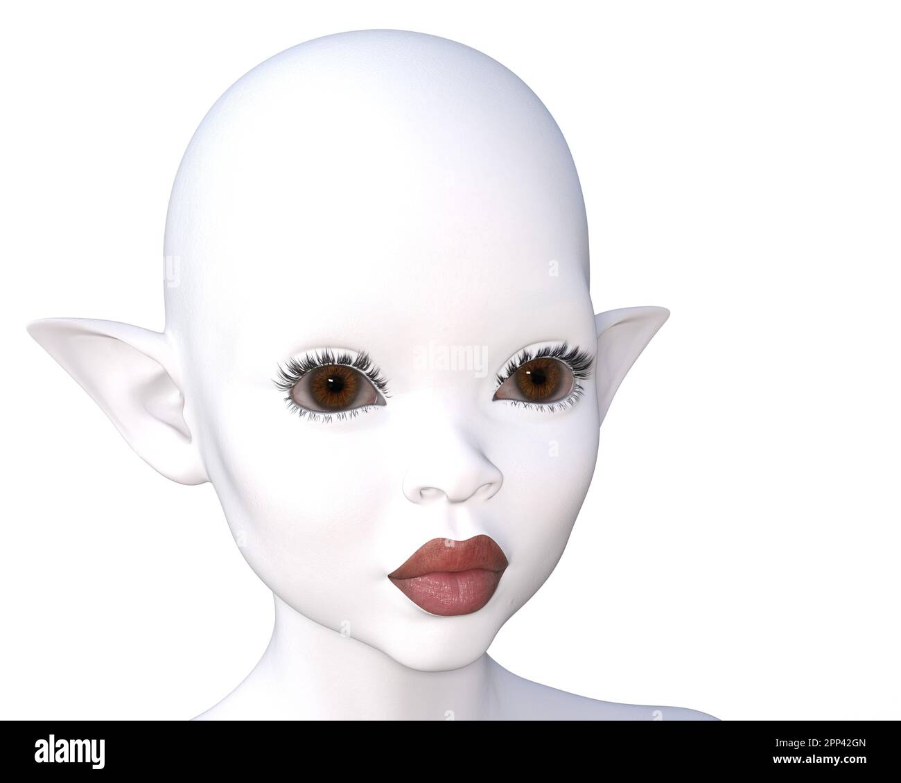 3d render. Portrait of an elf on a white background Stock Photo - Alamy