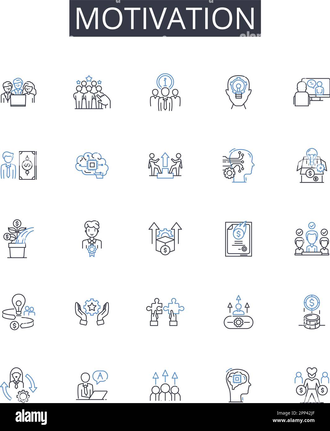 Motivation line icons collection. Enthusiasm, Drive, Inspiration ...