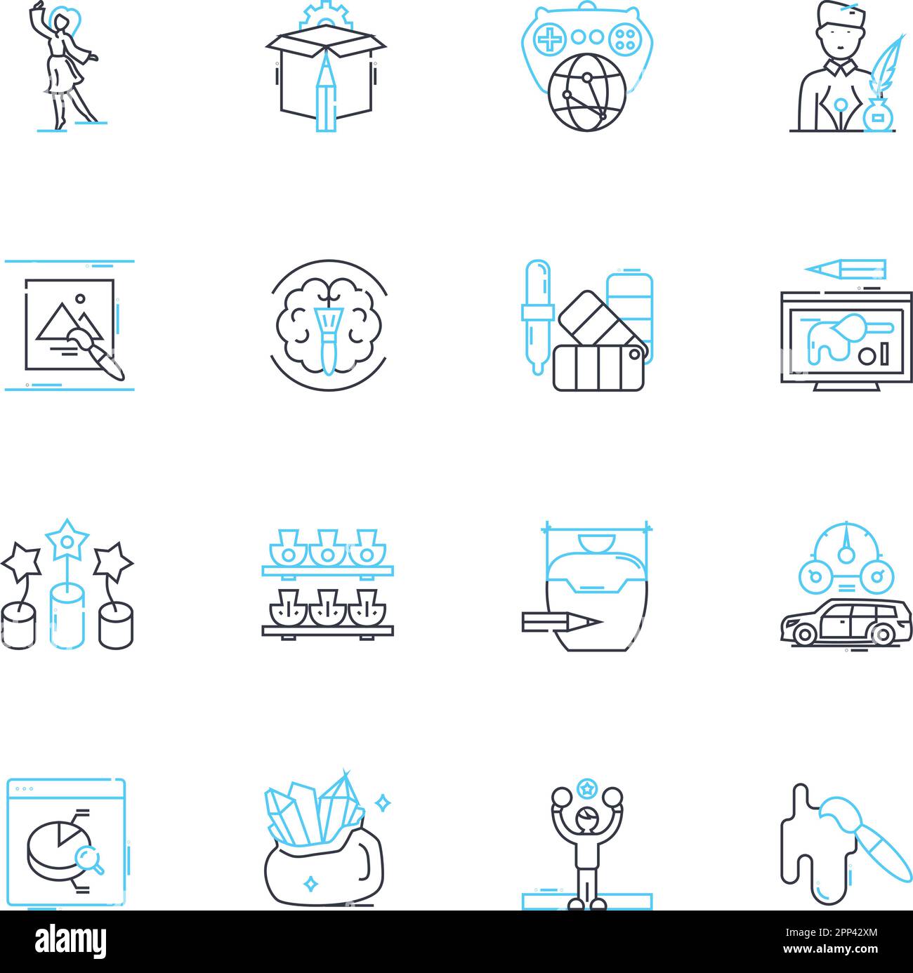 Design commerce linear icons set. Aesthetics, Branding, Creativity ...
