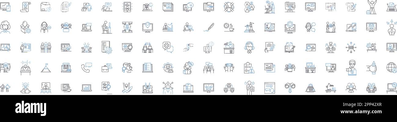 Collaborative group line icons collection. Teamwork, Partnership ...