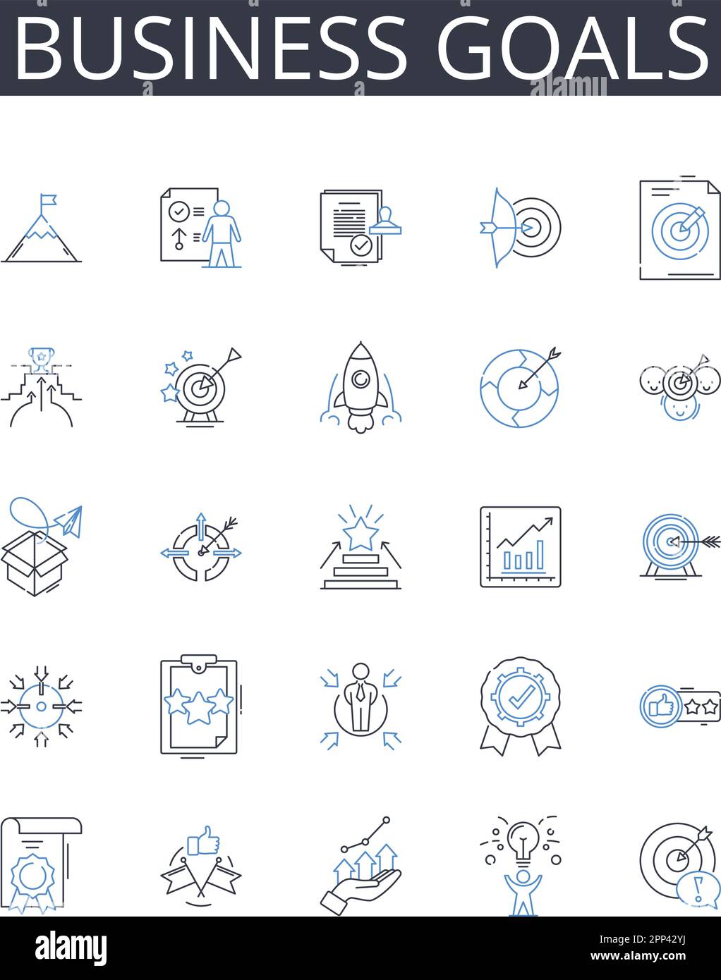Business goals line icons collection. Urban, Vibrant, Historic, Culture ...