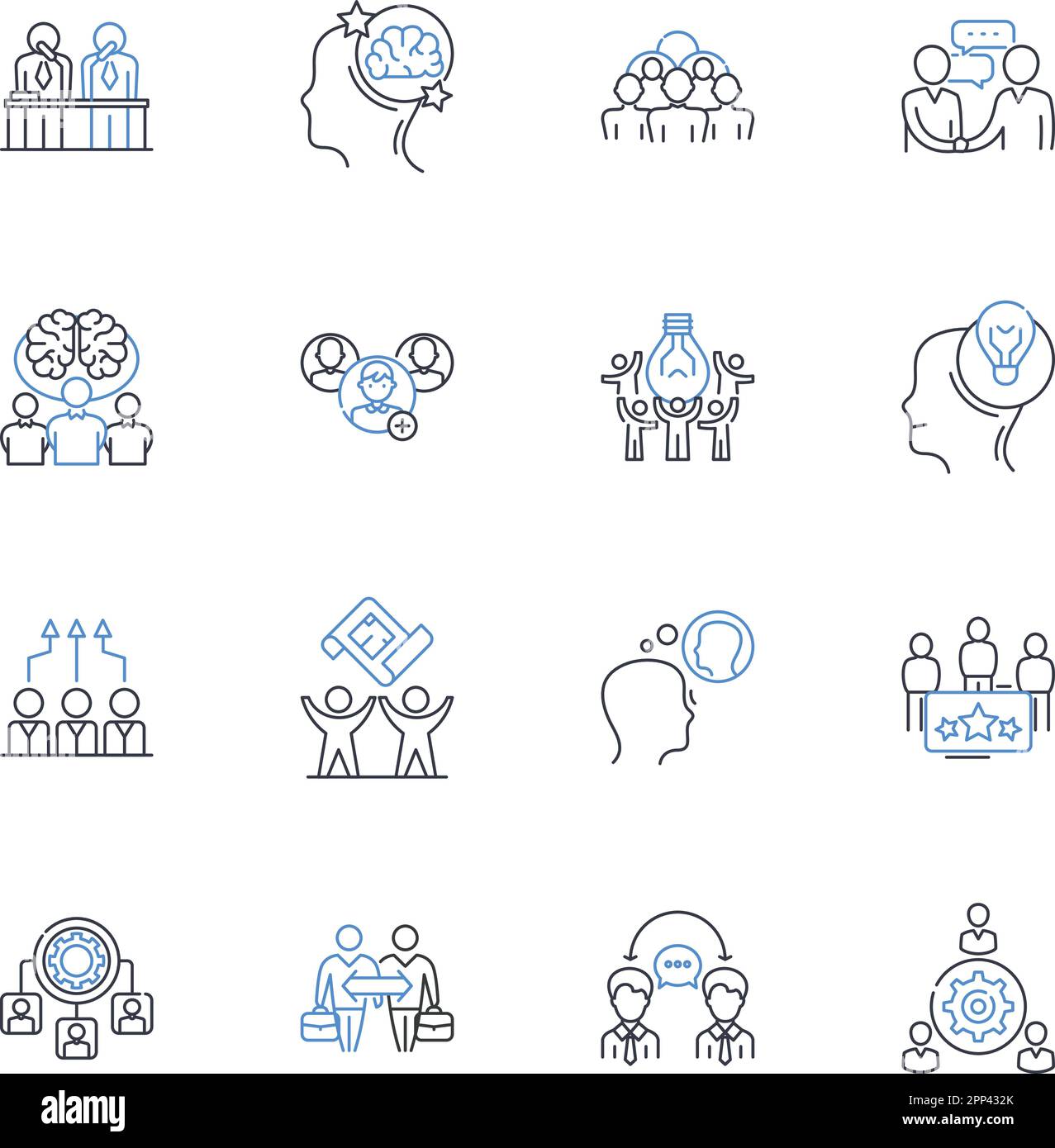 Co-laborers line icons collection. Unity, Collaboration, Partnership ...