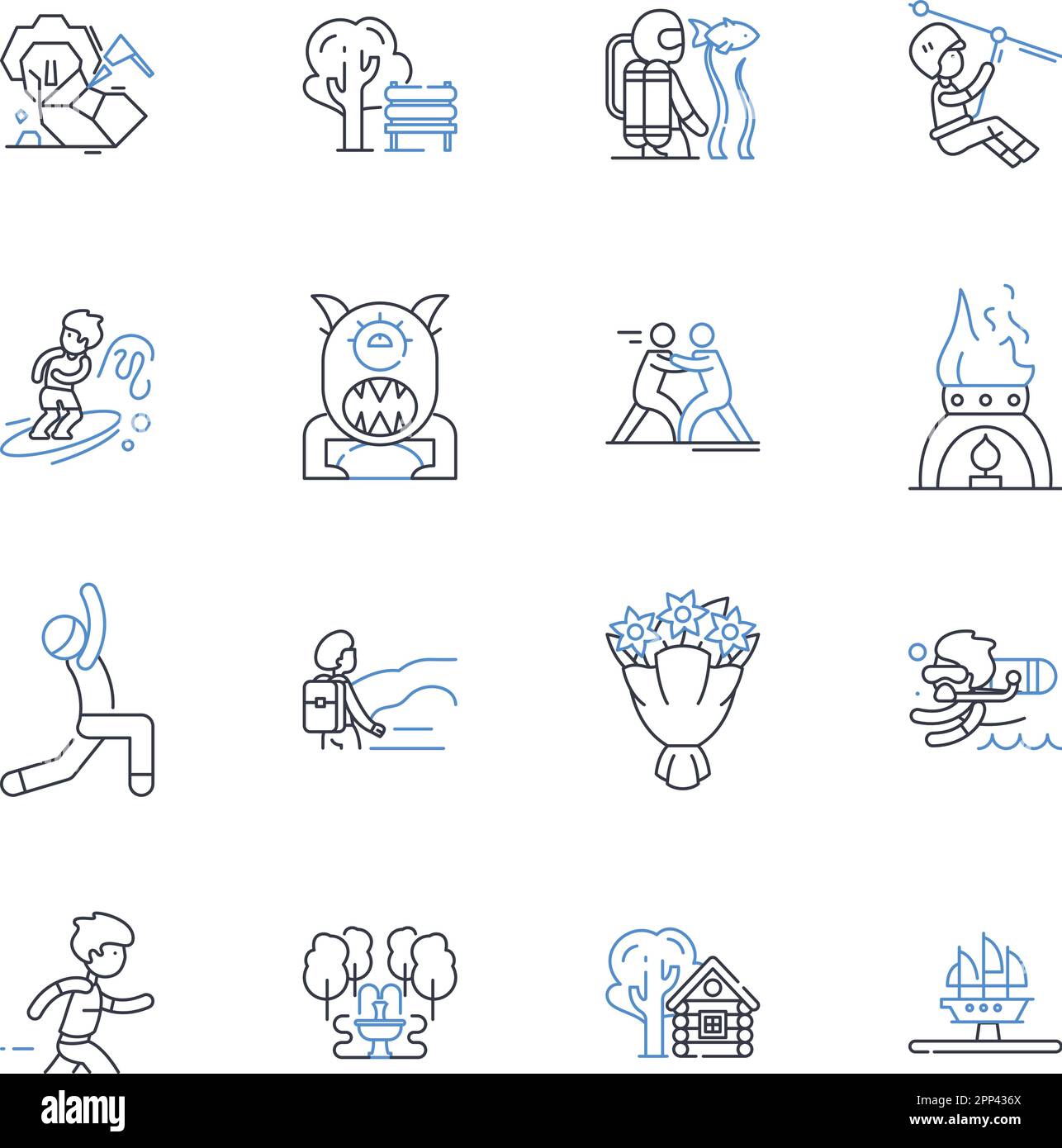 Fabricating line icons collection. Welding, Machining, Assembly ...