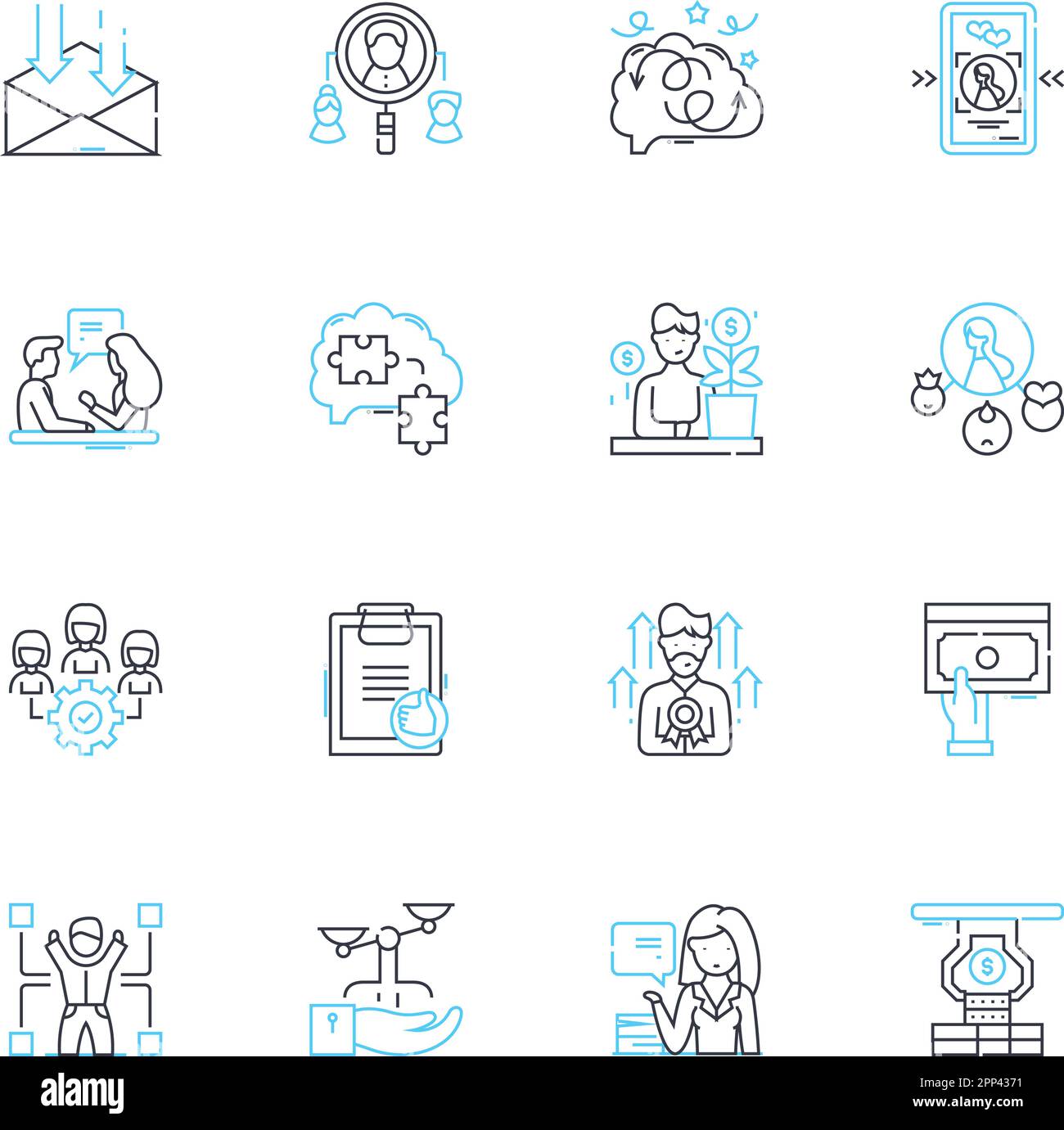 Mental agility linear icons set. Flexibility, Adaptability, Quick ...
