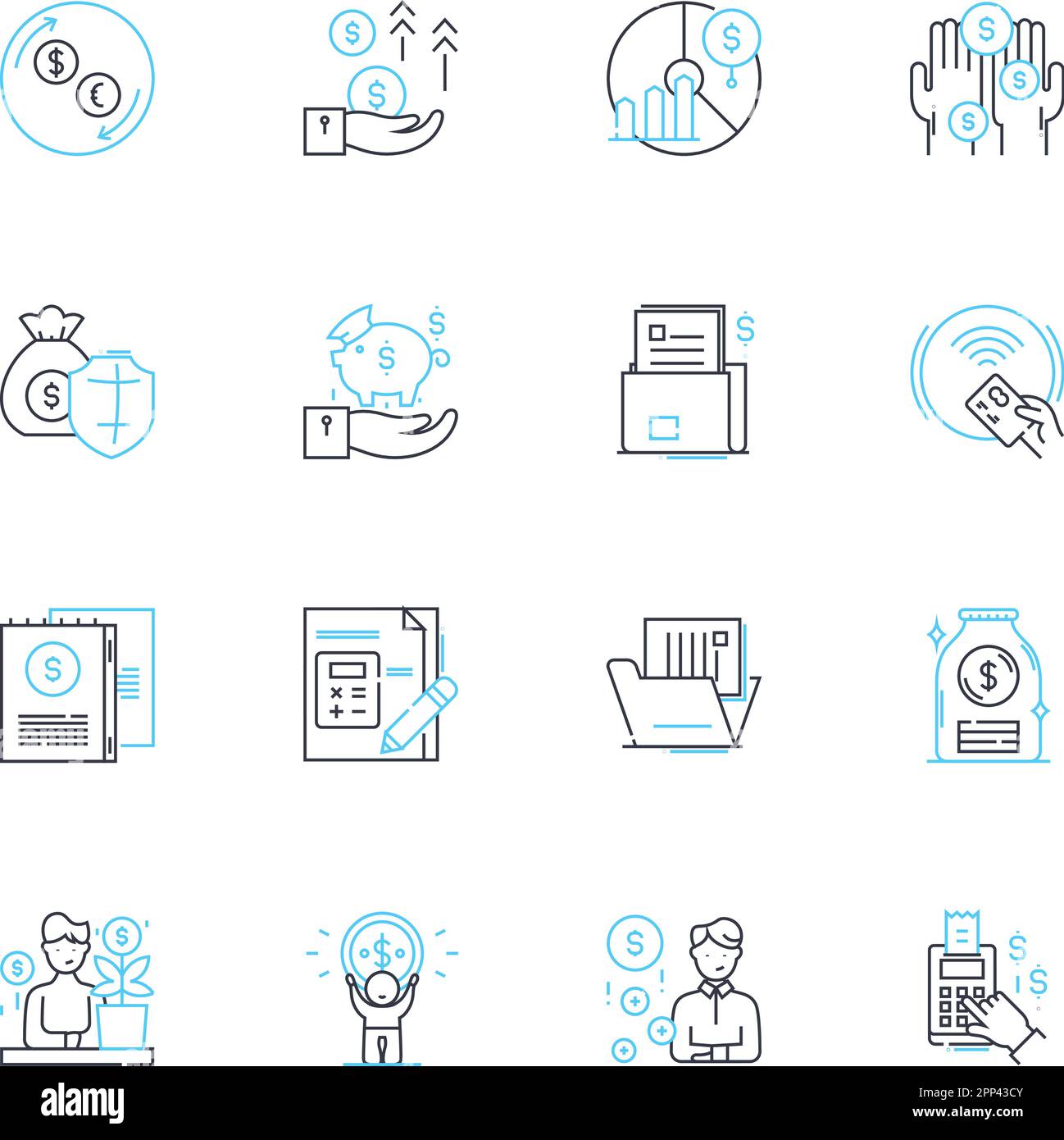 Budgeting And Forecasting Linear Icons Set Planning Analysis Optimization Projection