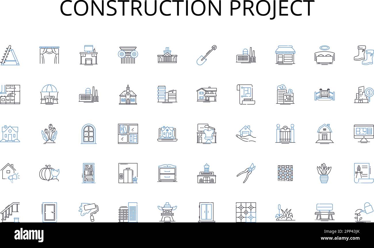 Construction project line icons collection. Investment, Finance, Asset ...
