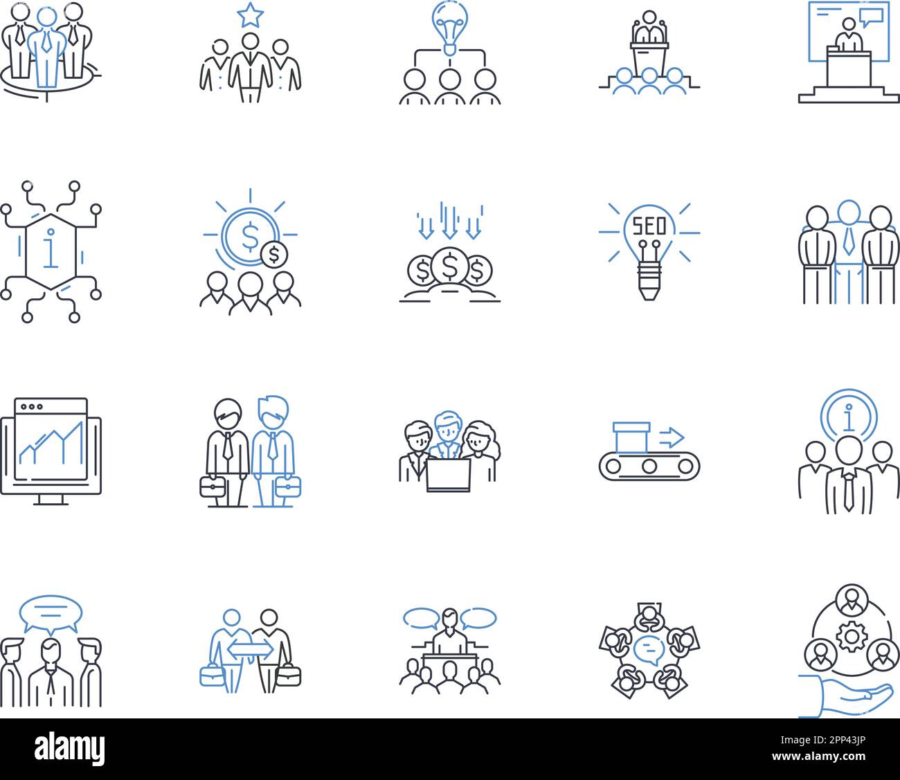 Cooperation motifs line icons collection. Synergy, Partnership, Collaboration, Unity, Alliance ...